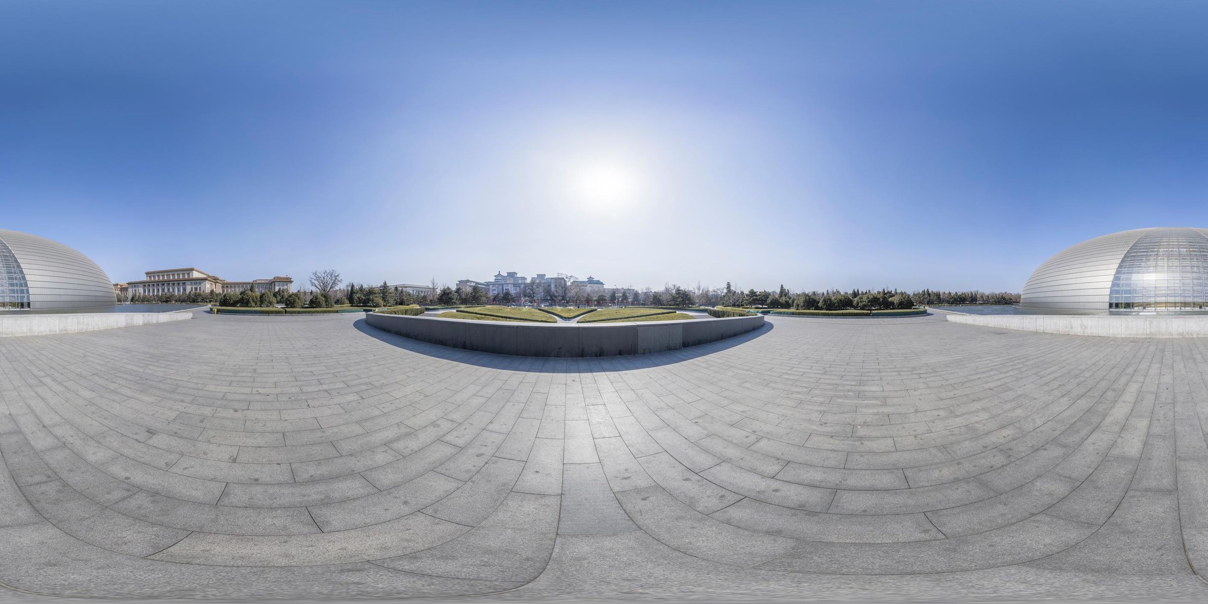 Beijing Cityscape: A Circular Stone Structure