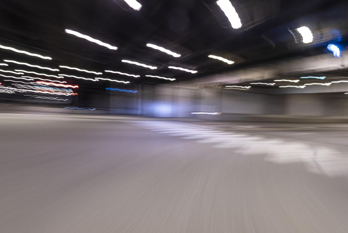 Chicago Illinois Concrete Street at Night