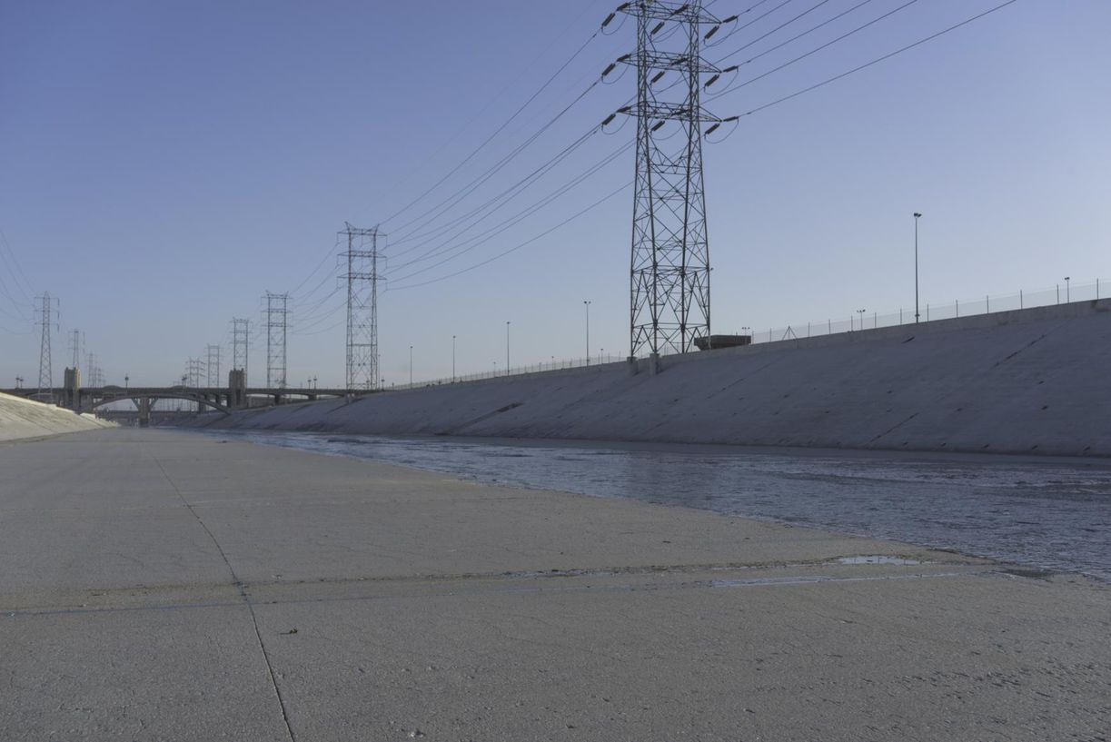 Concrete Road Along the Los Angeles River