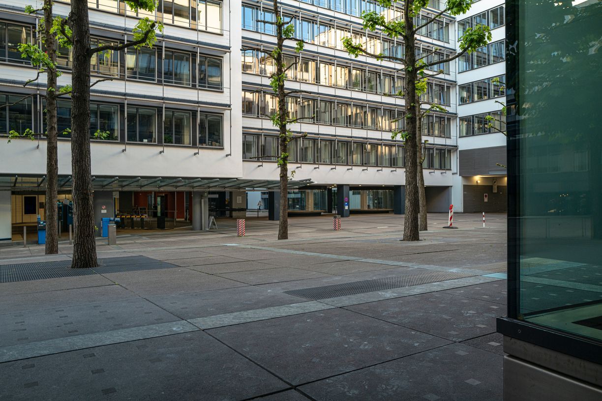 Downtown Stuttgart Urban Plaza Restaurant Storefront