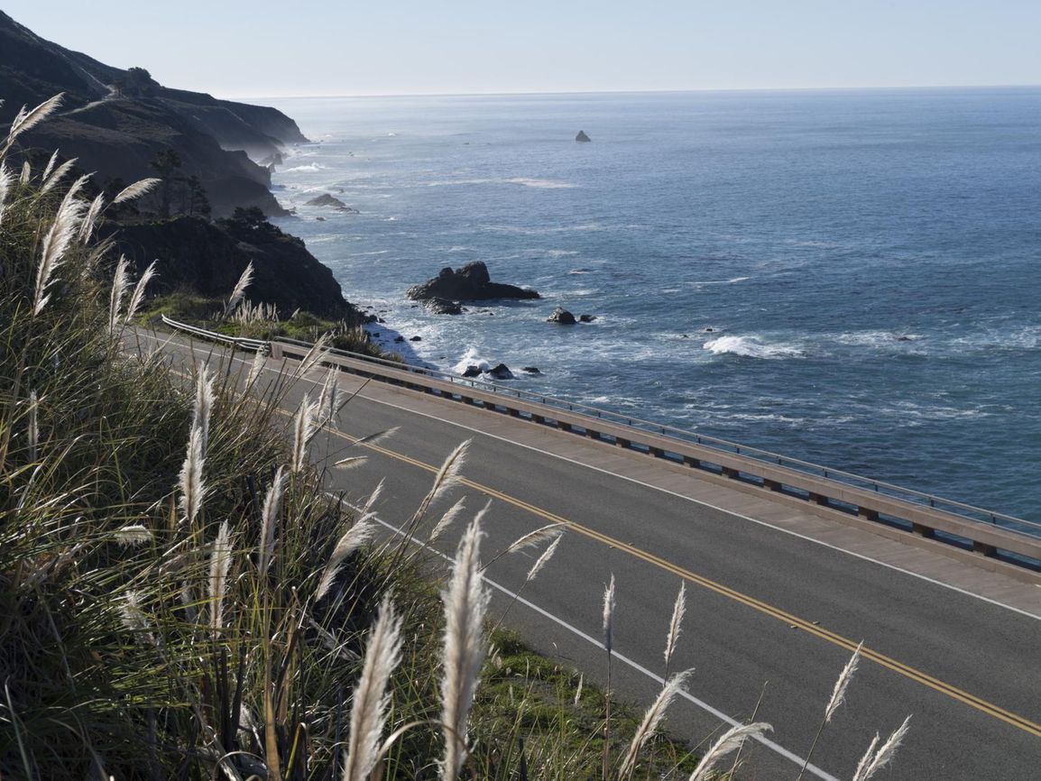 Highway Along the Coastal Cliffs of California, USA