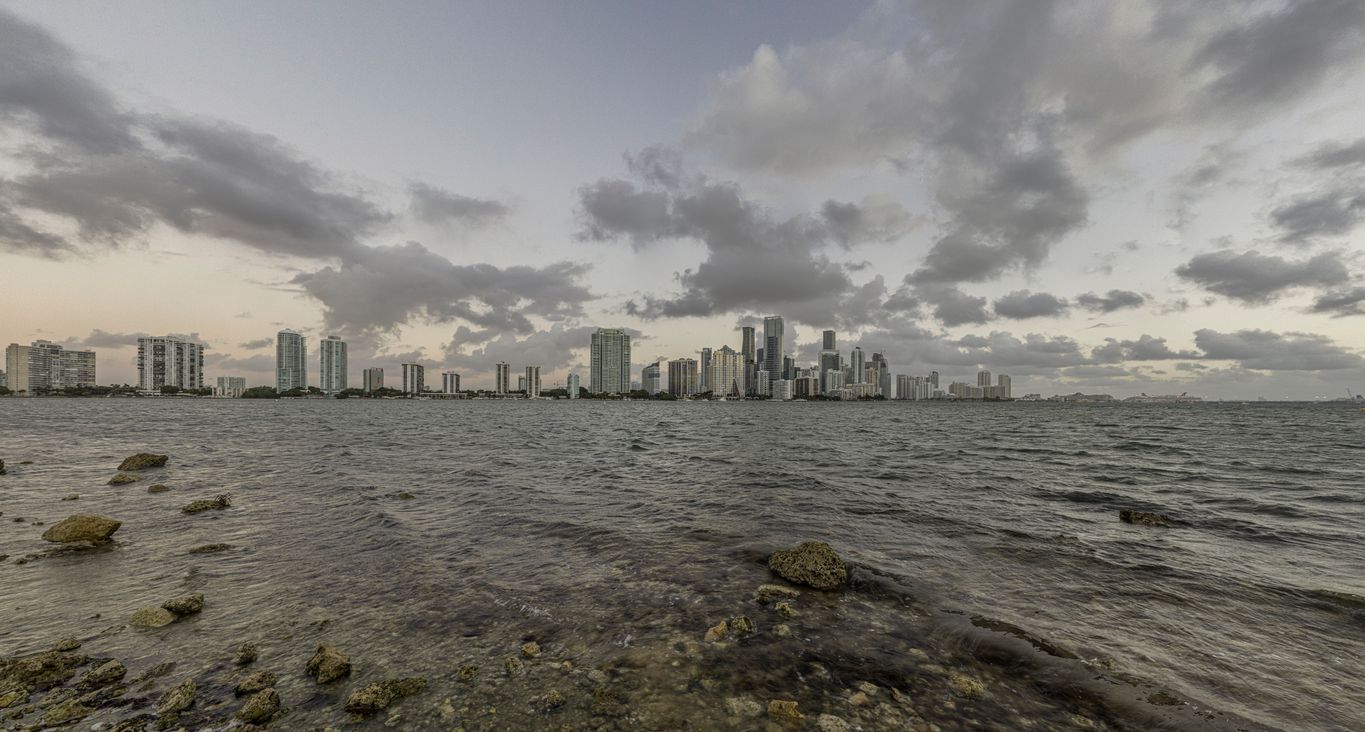 Miami Beach, Florida: Dawn Silhouette of the Skyline