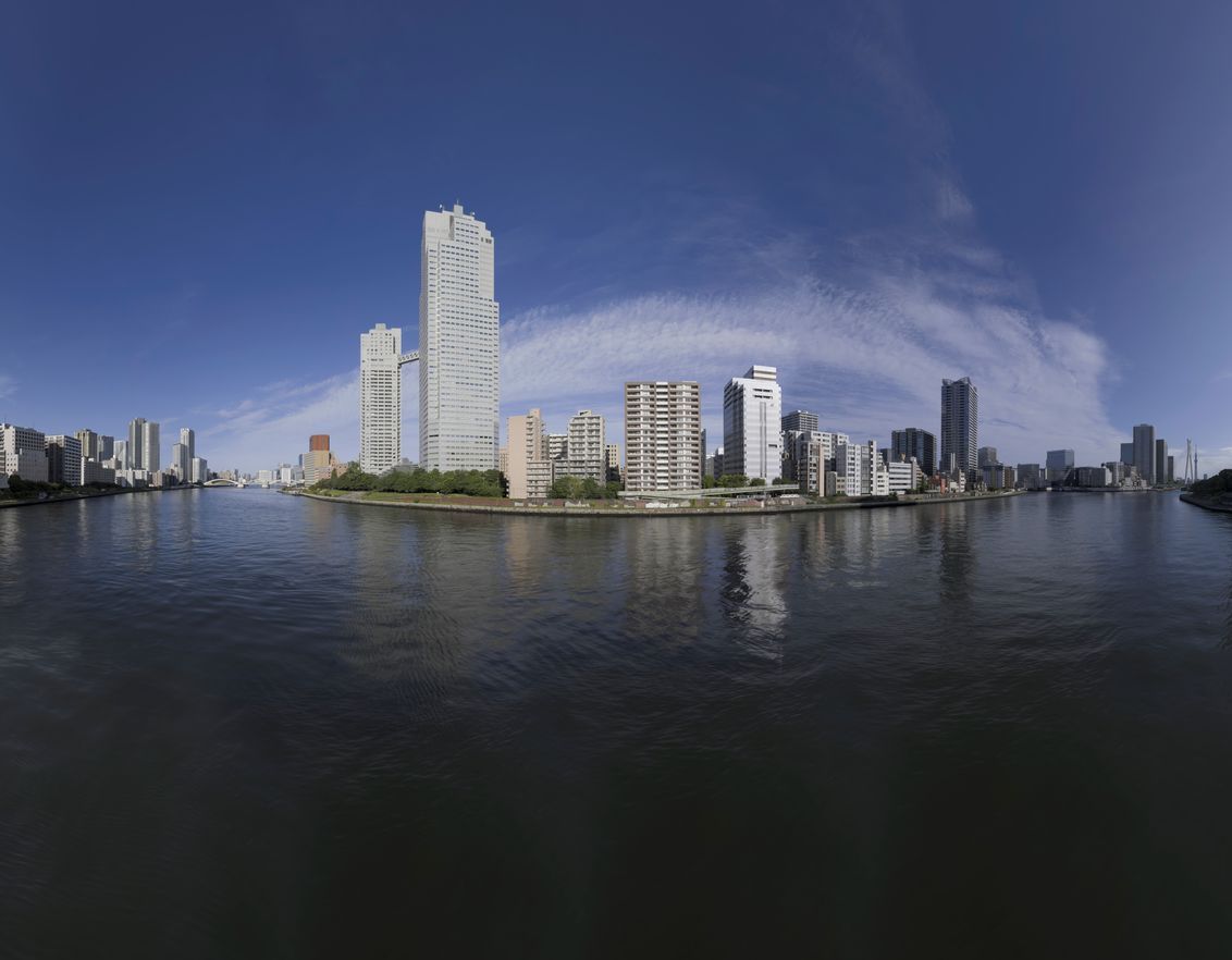 Modern Industrial Skyline in Tokyo, Japan