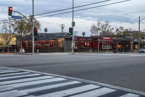 Downtown Neighborhood: Mixed-Use Buildings and Lively Streetscape HDRi ...