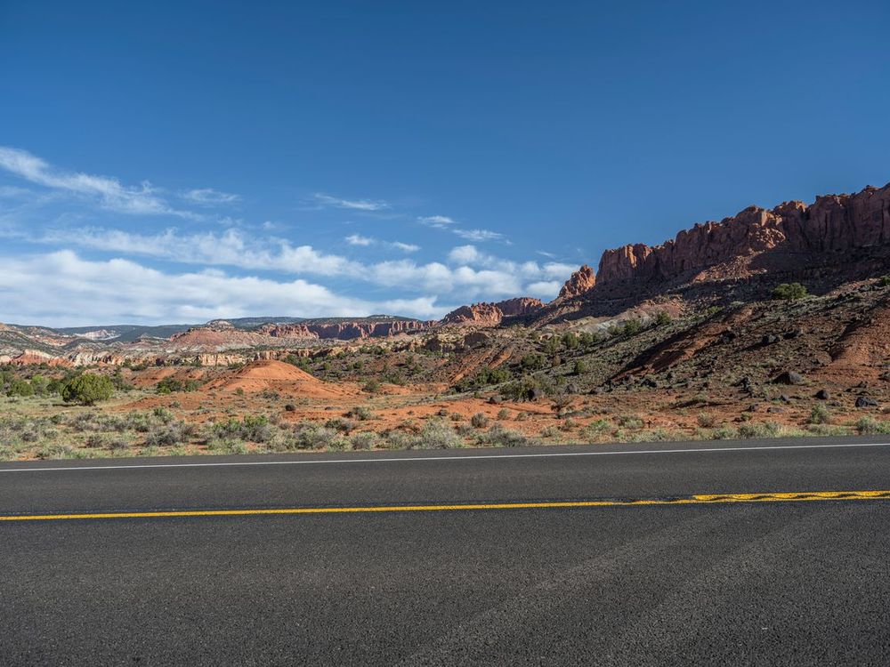 Asphalt Road Along Highway 12 in Utah - HDRi Maps and Backplates