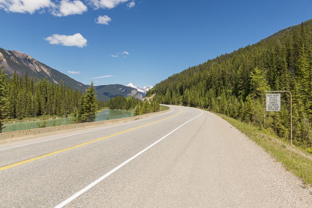 Asphalt Road on Low Slope in Canadian Landscape - HDRi Maps and Backplates