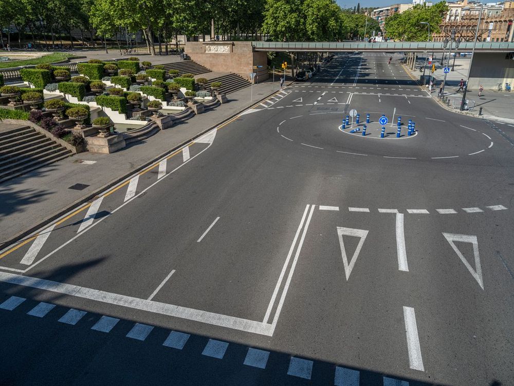 Aerial View of Barcelona's Famous Roundabout