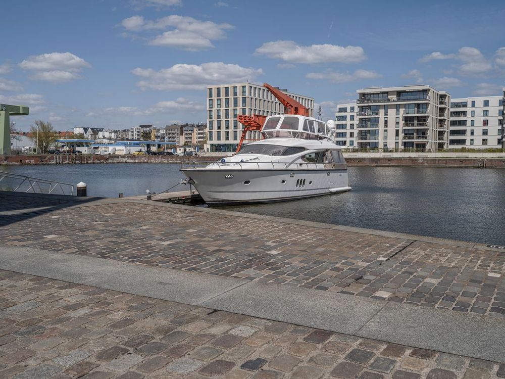 City of Bremen: Harbor with Boats lined up along the Pier - HDRi Maps ...