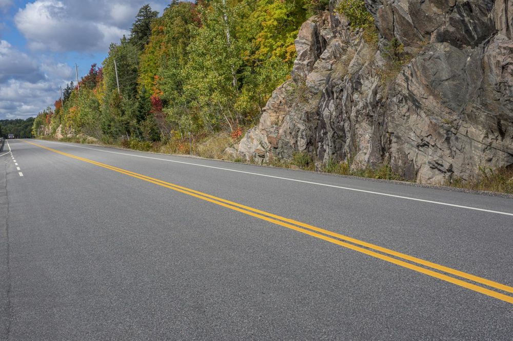Canadian Asphalt Road with Yellow Markings - HDRi Maps and Backplates