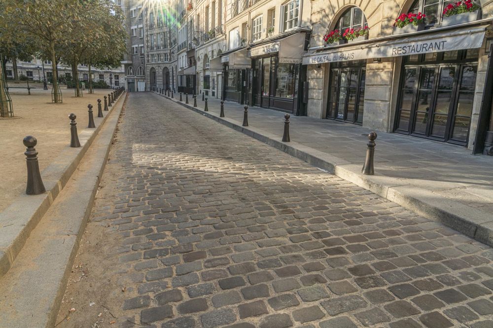 Cobblestone Street in Paris, Europe - HDRi Maps and Backplates