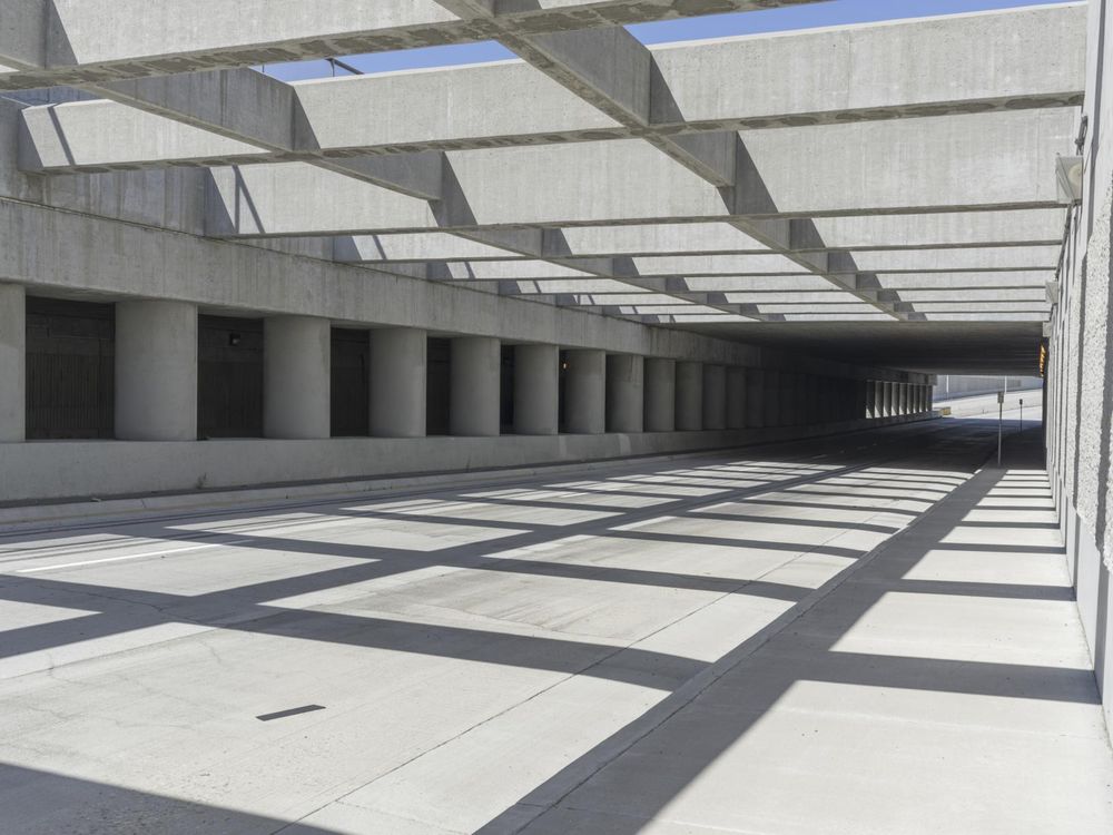 Concrete and Steel Structure in an Open Parking Lot in Los Angeles ...