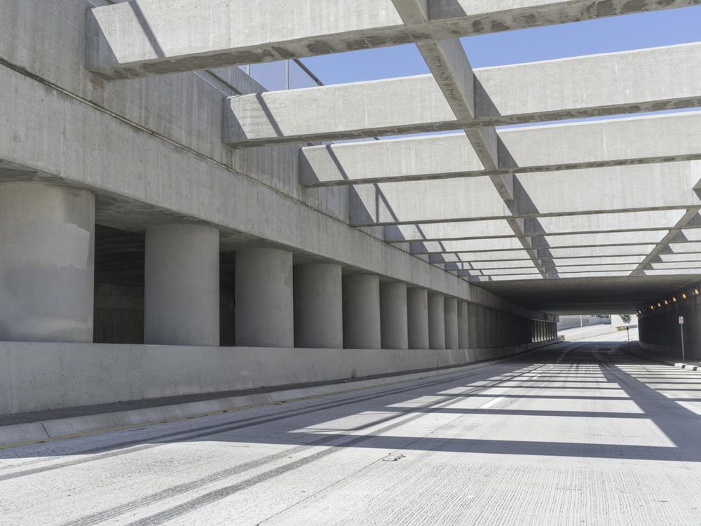 Concrete and Steel Structure in an Open Parking Lot in Los Angeles ...