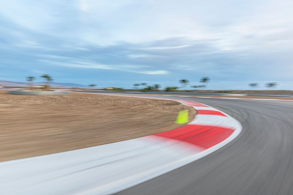 Curve Track Road Racing in USA at Dawn - HDRi Maps and Backplates