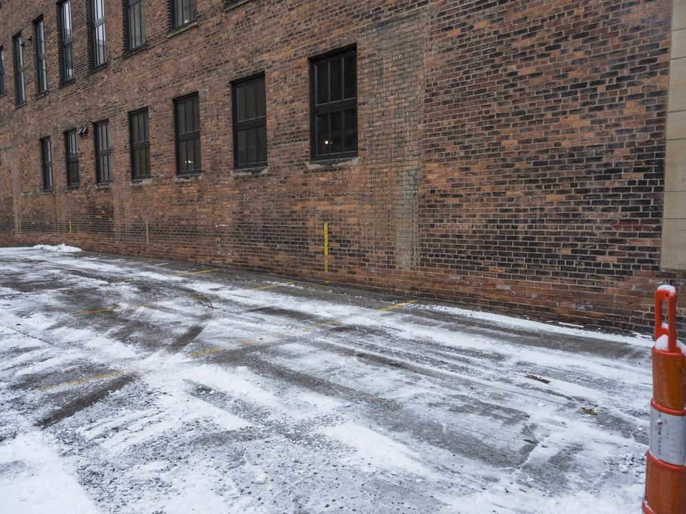 Winter in Detroit's Art District: Snow and Brick Buildings