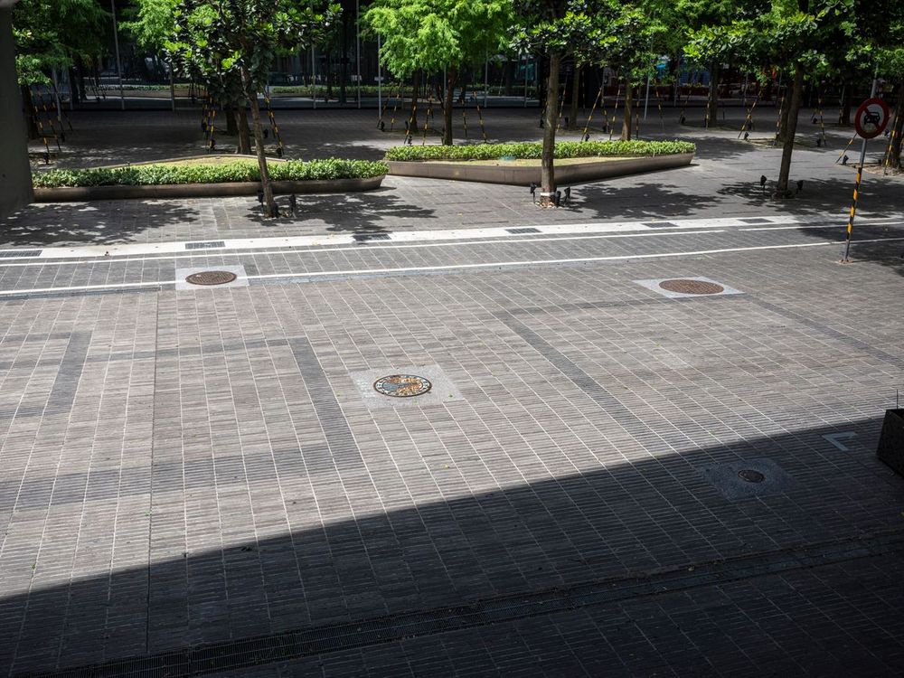 Elevated View of Modern City Plaza in Taipei