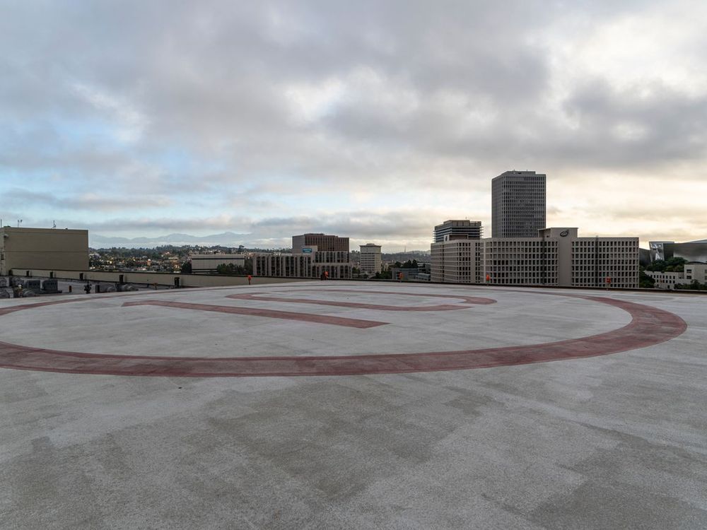 Empty Circular Parking Lot in Los Angeles Skyline - HDRi Maps and ...