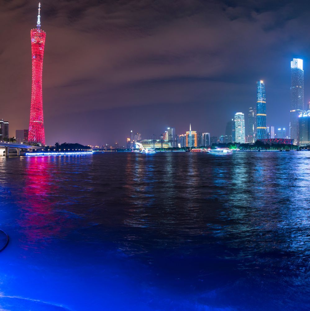 Guangzhou Skyline at Night: A Stunning Cityscape - HDRi Maps and Backplates