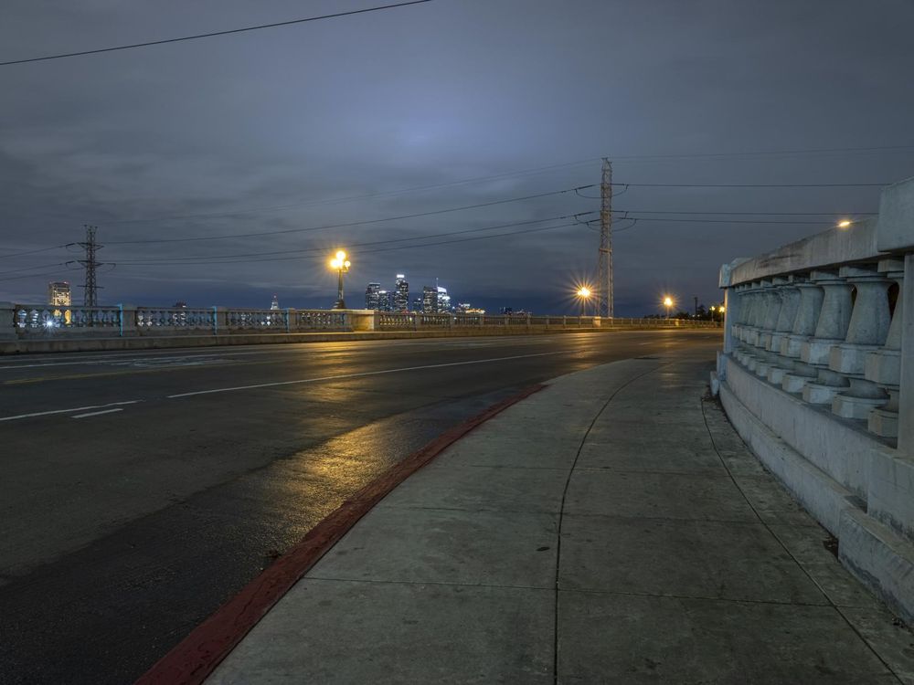 Los Angeles Night Cityscape: Rainy Street Scene - HDRi Maps and Backplates