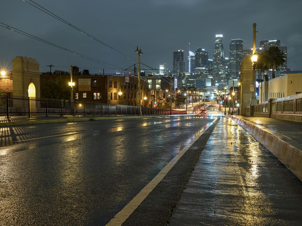 Night Skyline of Los Angeles, California, USA - HDRi Maps and Backplates