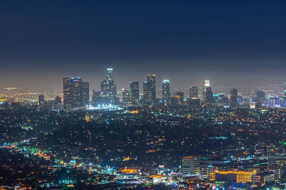 Los Angeles Skyline: Overlooking the City at Night - HDRi Maps and ...