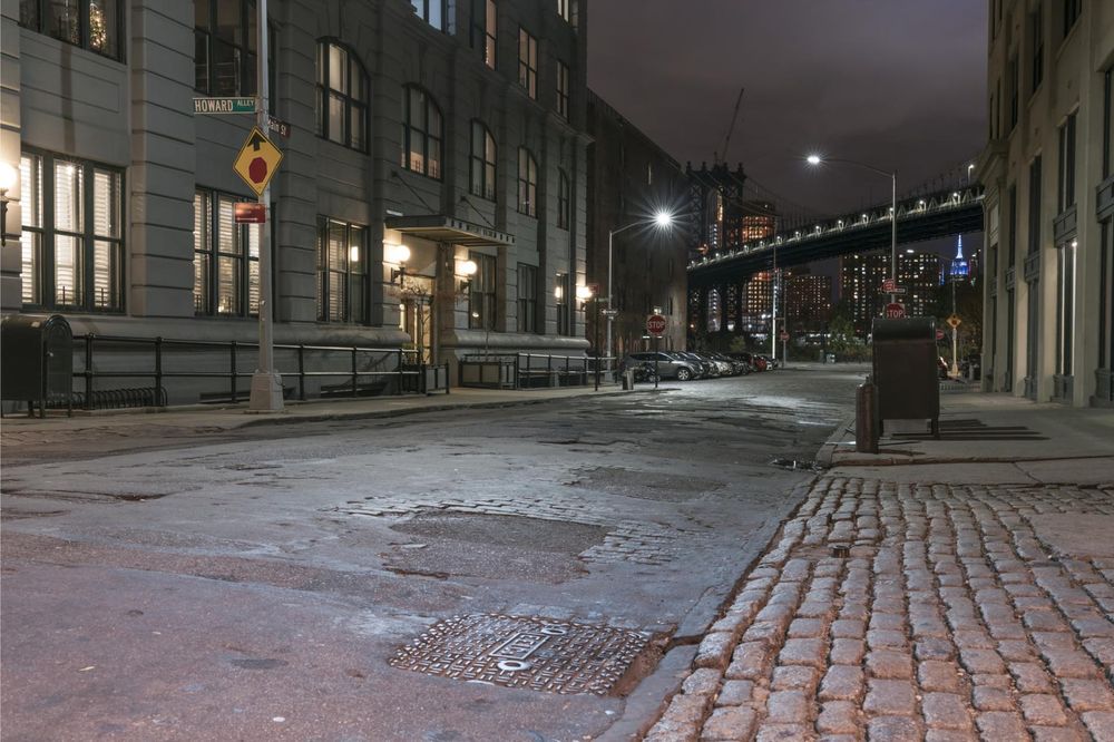 Manhattan Bridge in Dumbo Brooklyn at Night - HDRi Maps and Backplates
