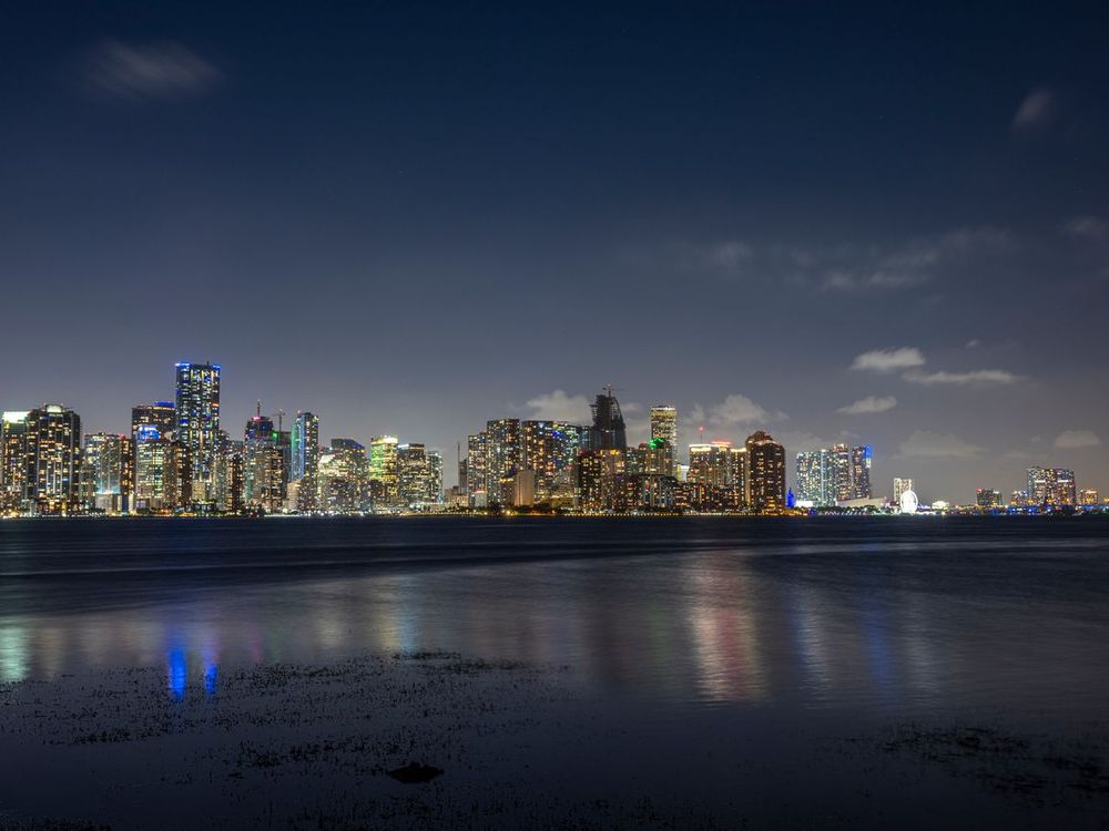 Miami Cityscape at Night: A Captivating Skyline - HDRi Maps and Backplates
