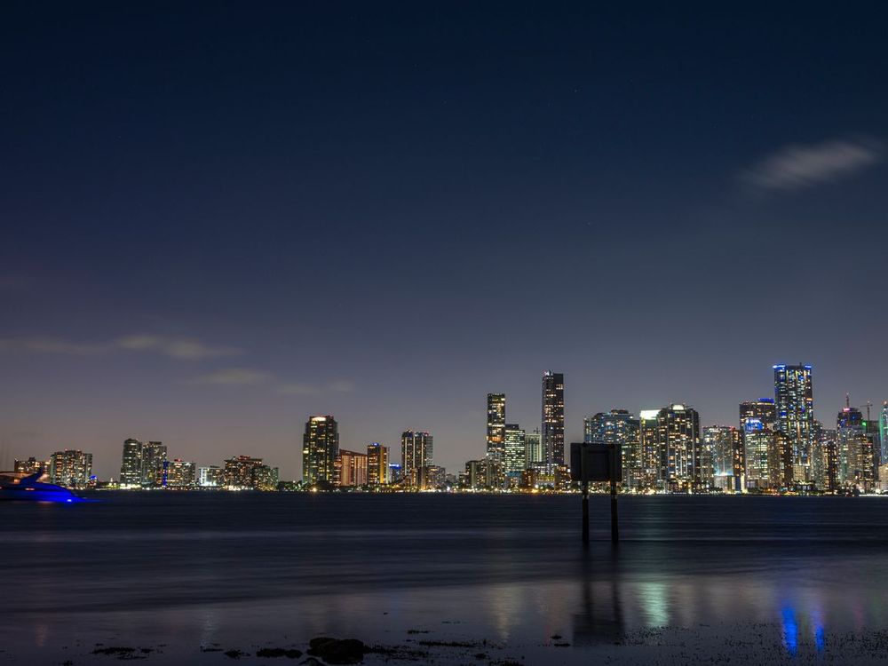 Miami Cityscape at Night: A Captivating Skyline - HDRi Maps and Backplates