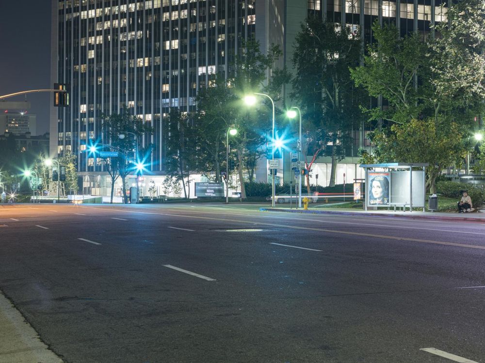 Nighttime in Los Angeles: High-Rise Cityscape with Modern Architecture ...