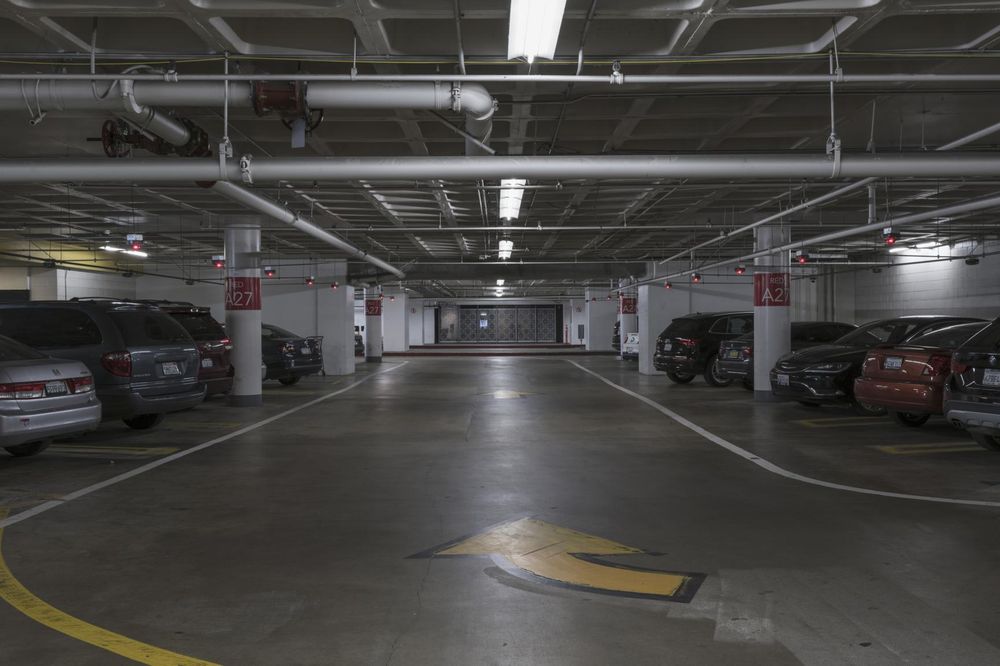 Parking Garage with Multiple Cars Under Ceiling Lights - HDRi Maps and ...