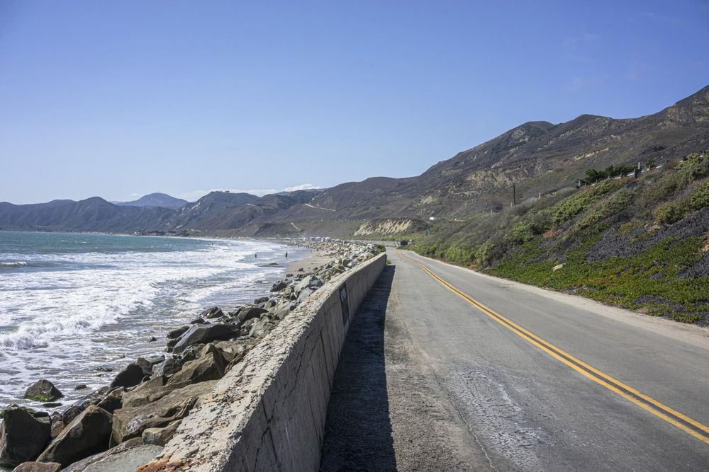 Scenic Drive along California Mountain Road with Ocean Views - HDRi ...