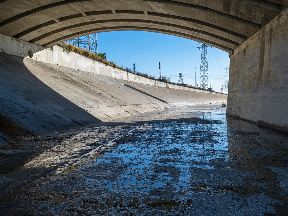 Straight Road in Los Angeles: Crossing the River Underpass
