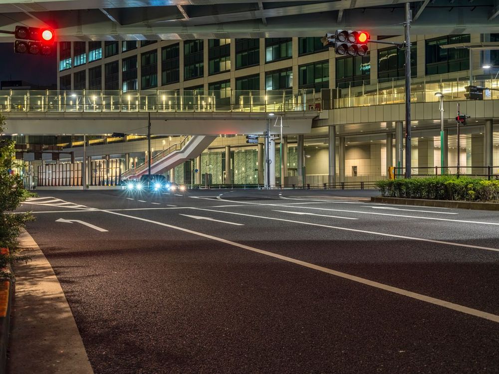Urban Design: Bridge and Underpass Illuminated by City Lights - HDRi ...