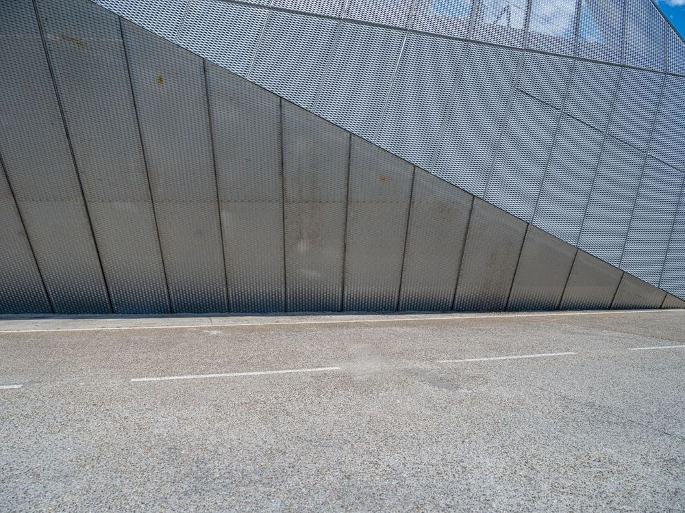 Zaragoza, Spain: Futuristic Metal Wall