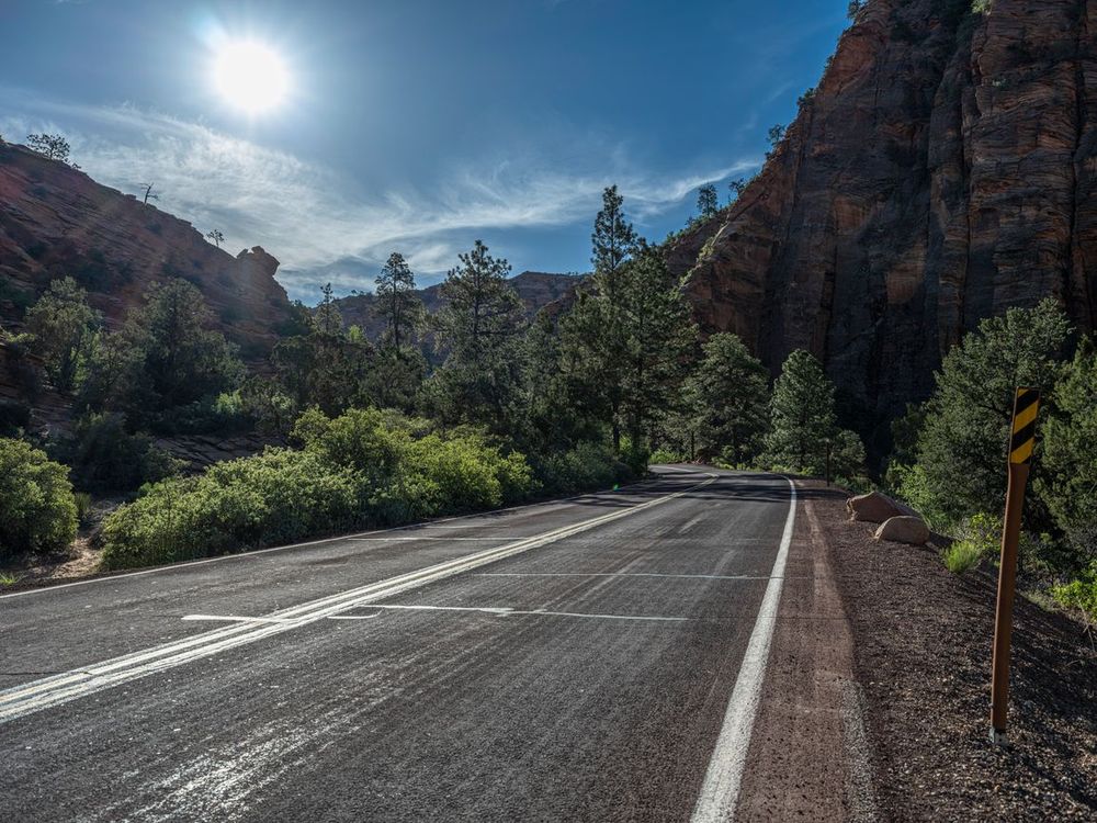 Road in Zion National Park, Utah: A Breathtaking Landscape
