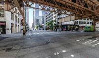 Chicago City Street with Bus and Underpass HDRi Maps and Backplates