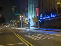 City Street at Night with Neon Signs HDRi Maps and Backplates
