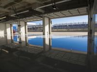 Concrete Road with Building and Water Reflection HDRi Maps and Backplates