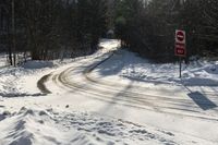 Snowy Road with Stop Sign in Toronto, Canada HDRi Maps and Backplates
