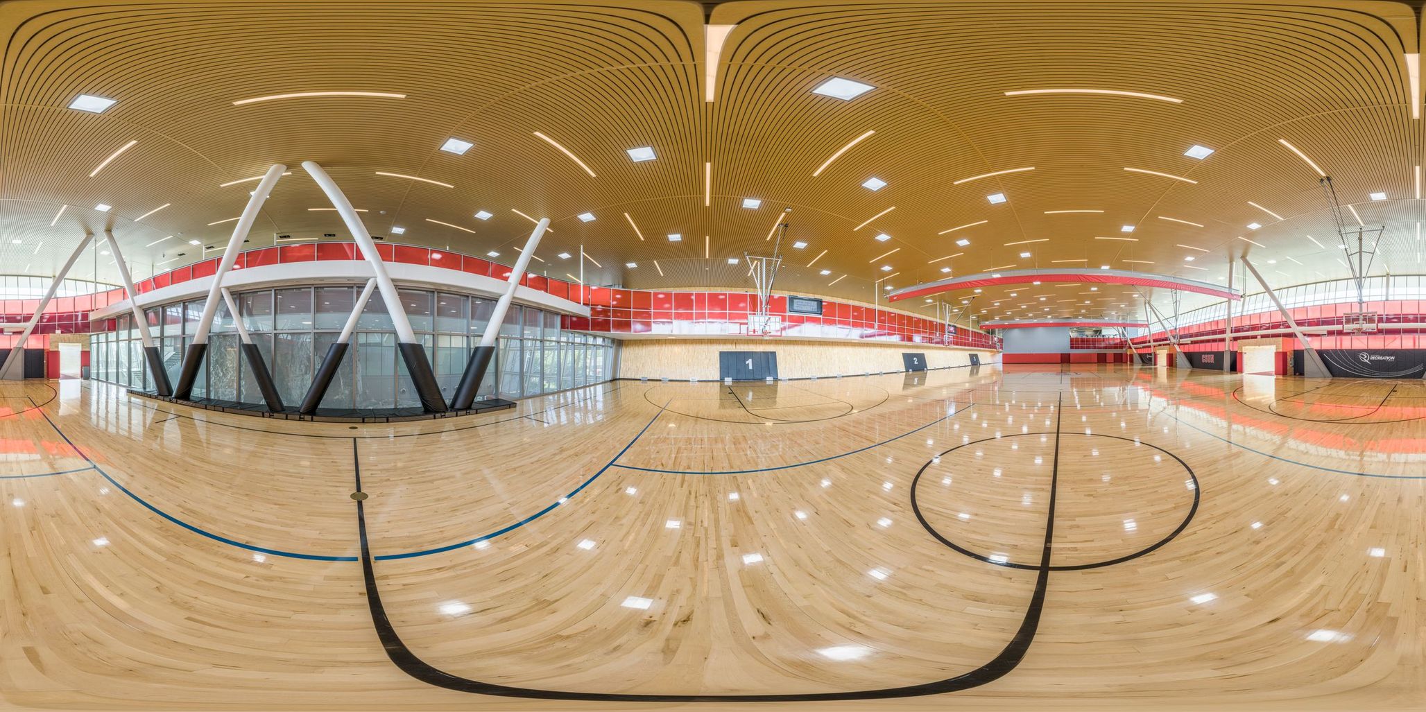 Aerial View of Indoor Basketball Court in California - HDRi Maps and ...