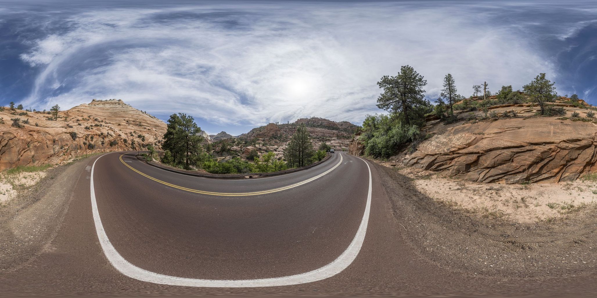 Aerial View of a Straight Road in Utah - HDRi Maps and Backplates