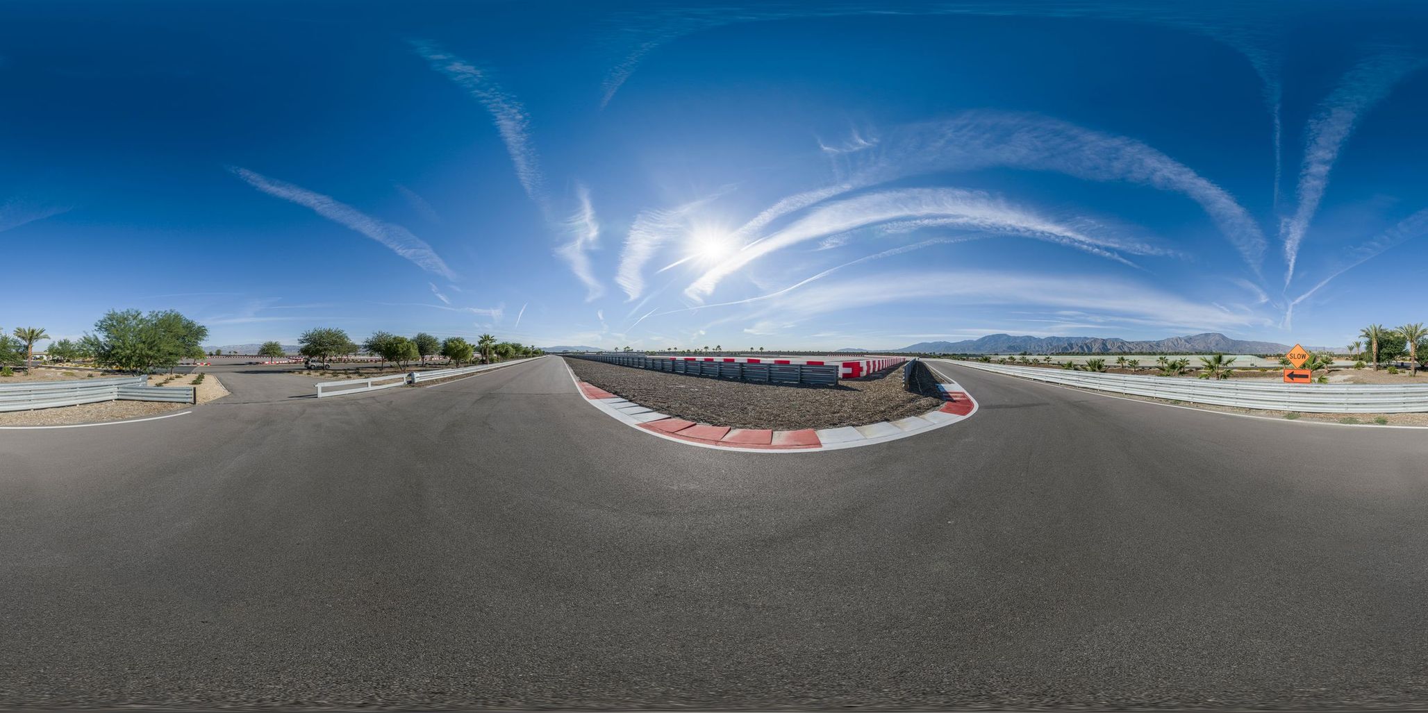 Aerial View of a USA Racetrack with Asphalt Road - HDRi Maps and Backplates