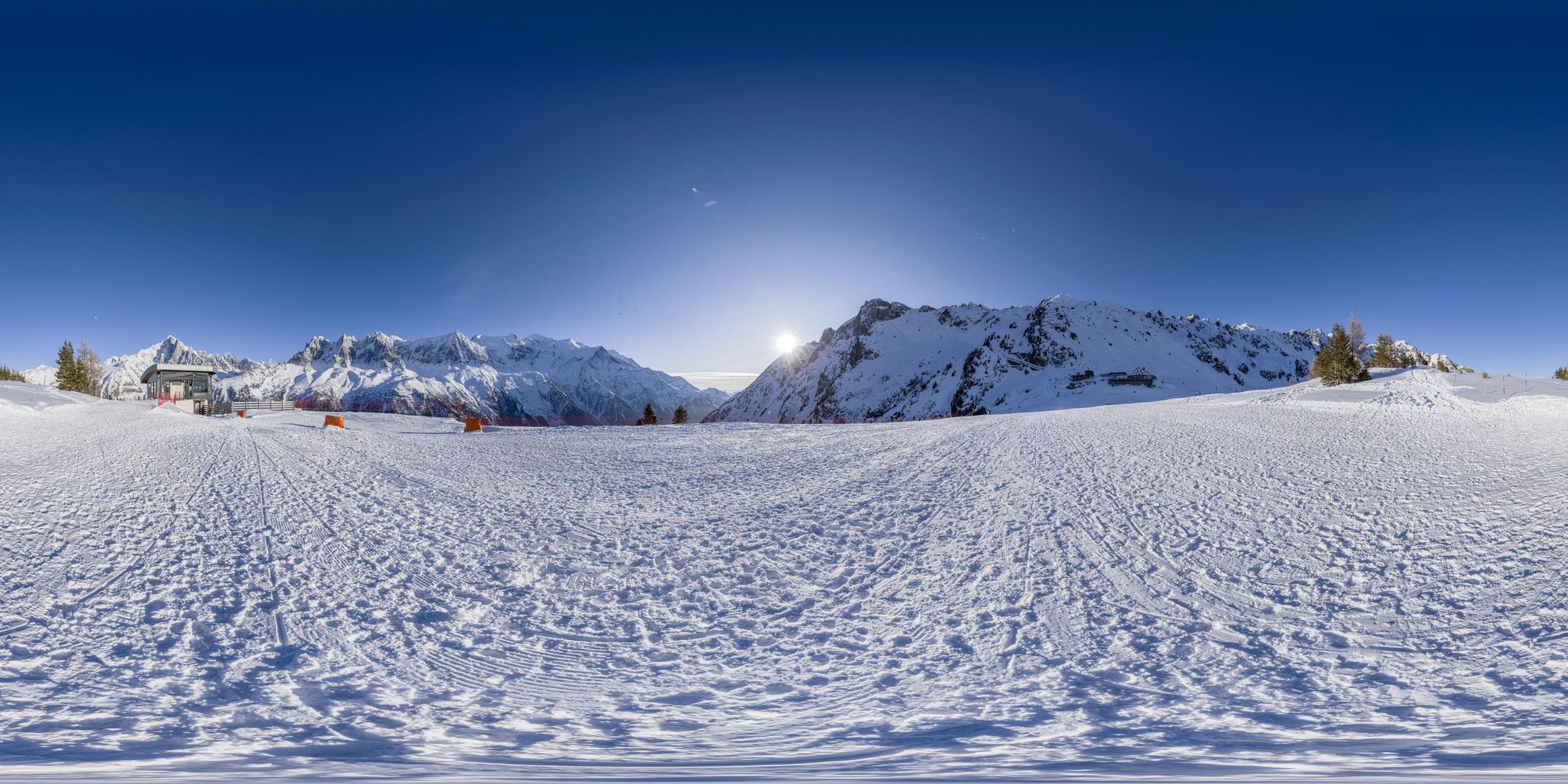 Winter Ski Slope View in the Alps - HDRi Maps and Backplates
