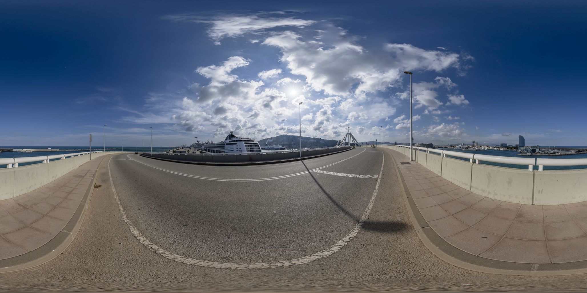 Barcelona Bridge: A View of the Coastal Harbor - HDRi Maps and Backplates