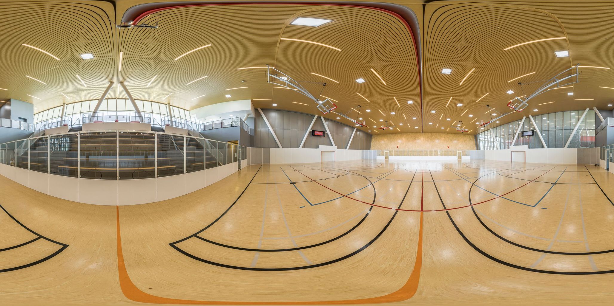 Basketball Stadium: A High Position Aerial View - HDRi Maps and Backplates