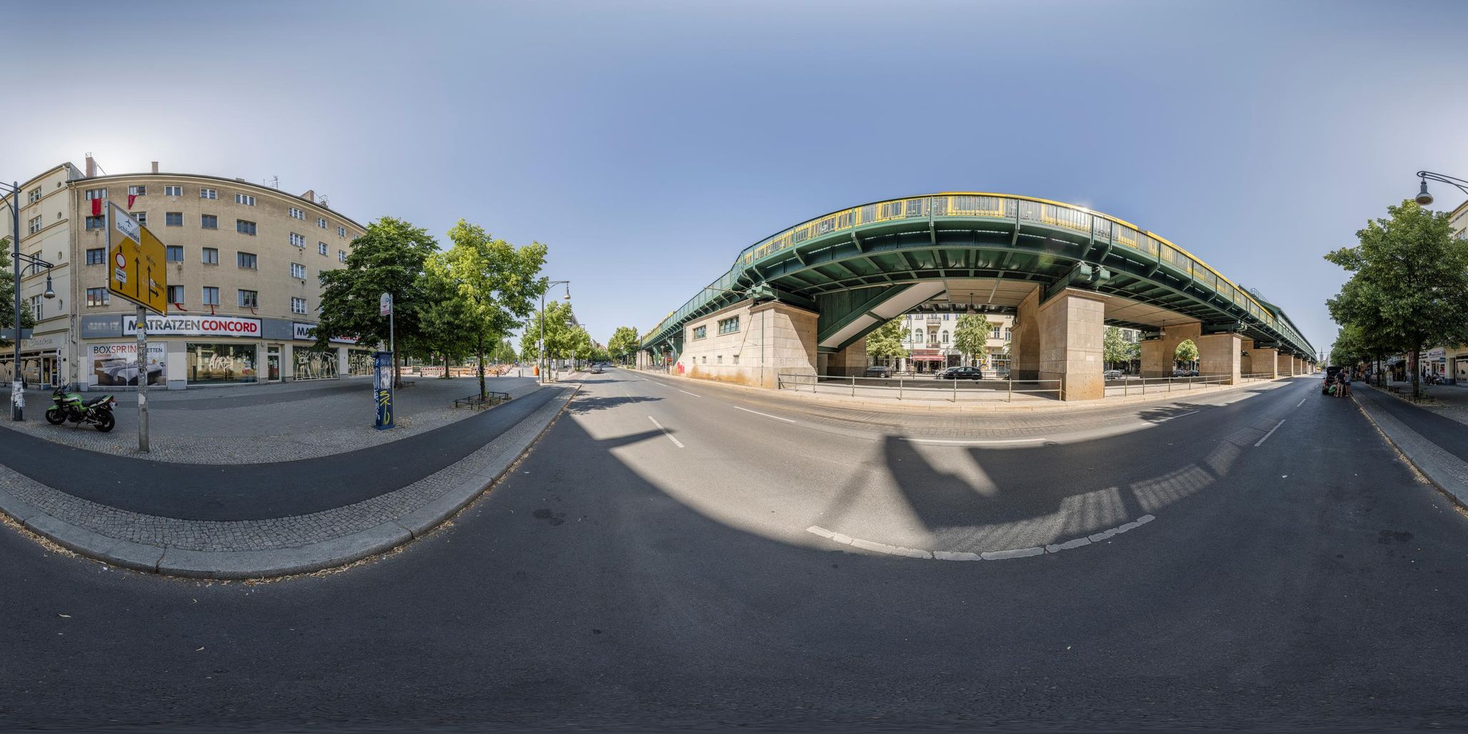 Berlin City Street Panorama with Pedestrian Bridge - HDRi Maps and ...