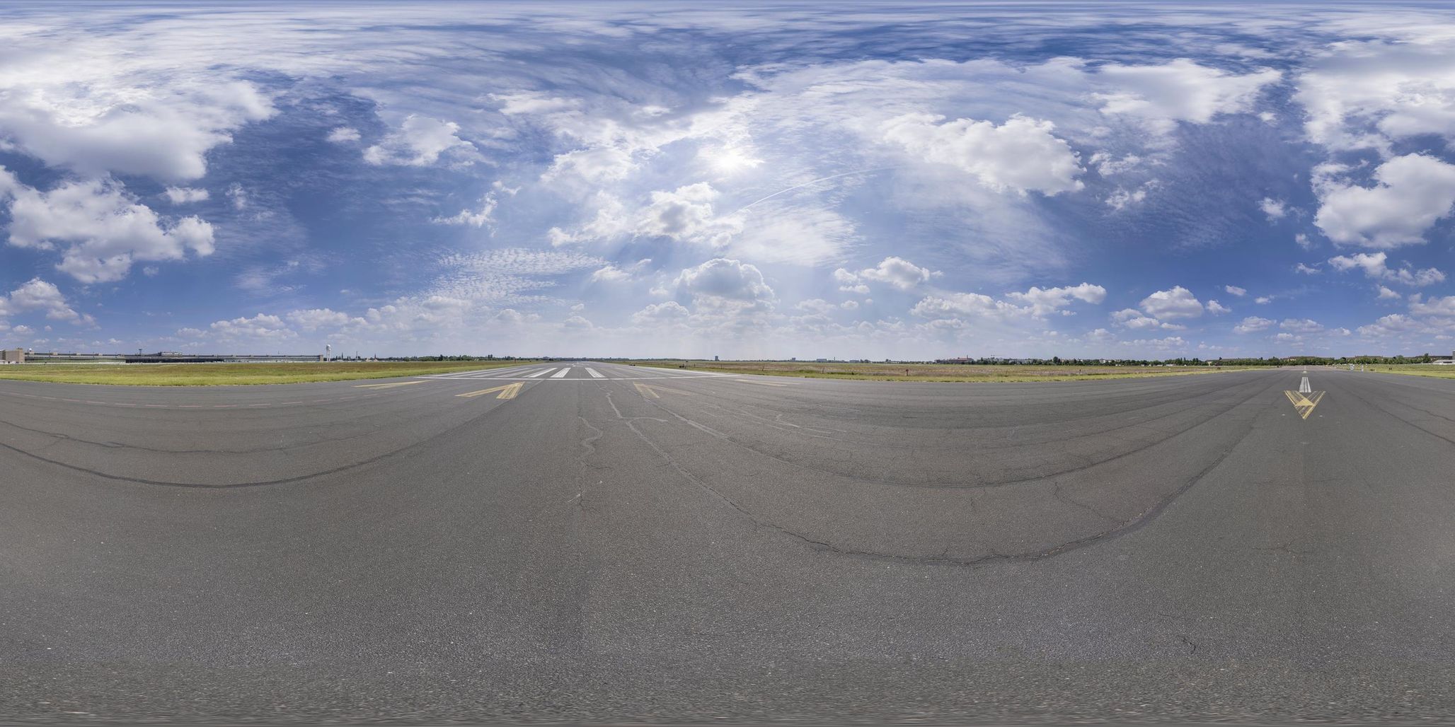 Berlin Cityscape: A Mirror Image of the Runway - HDRi Maps and Backplates