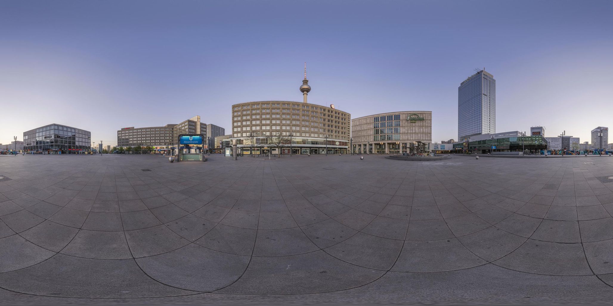 Berlin, Germany: Urban Square at Alexanderplatz - HDRi Maps and Backplates
