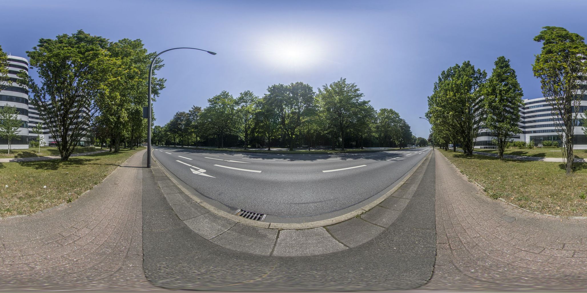 City Street with Urban Design and Open Space - HDRi Maps and Backplates