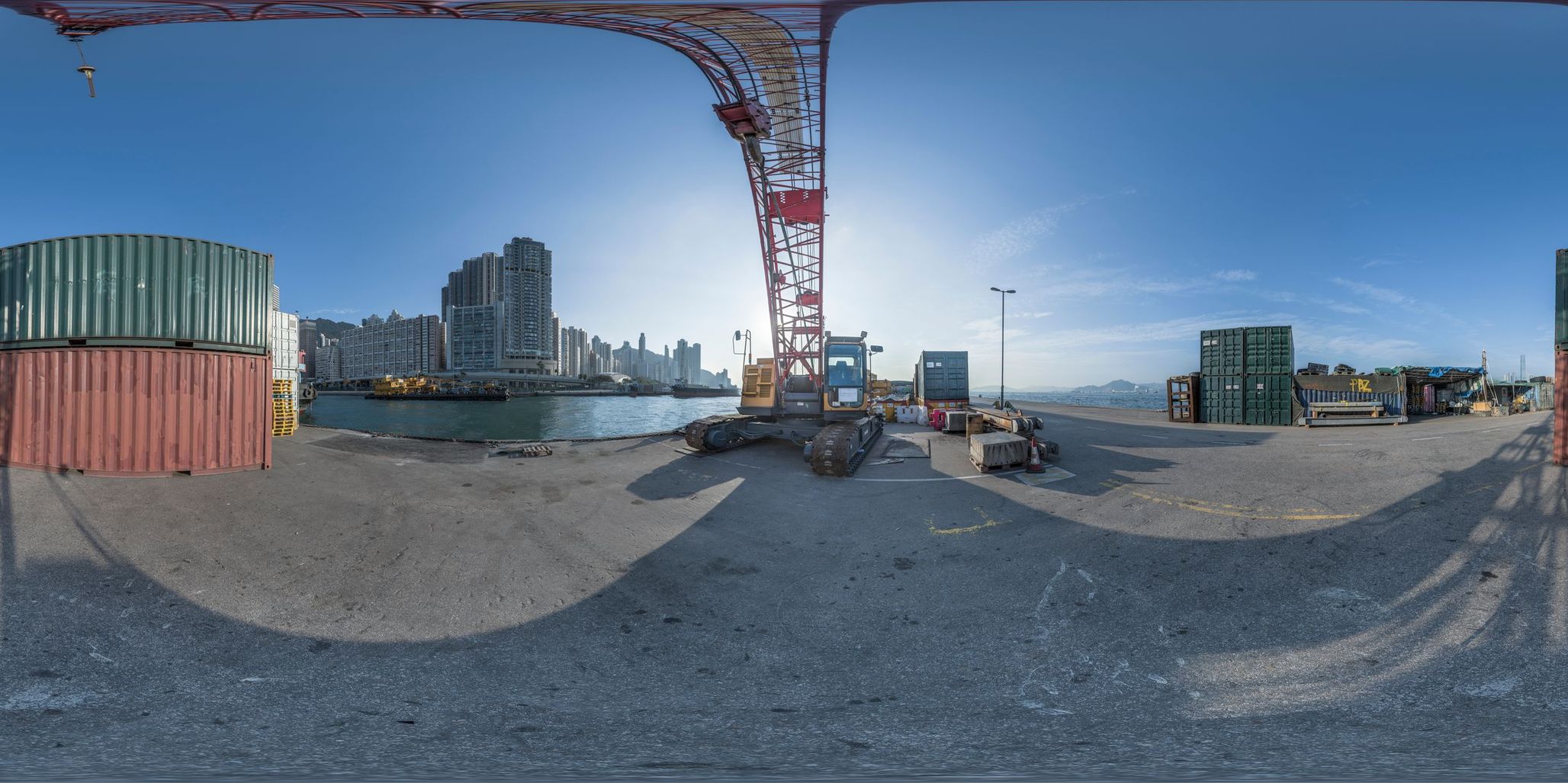 Container Loading onto Ship in Happy Valley, Wan Chai, Hong Kong - HDRi ...