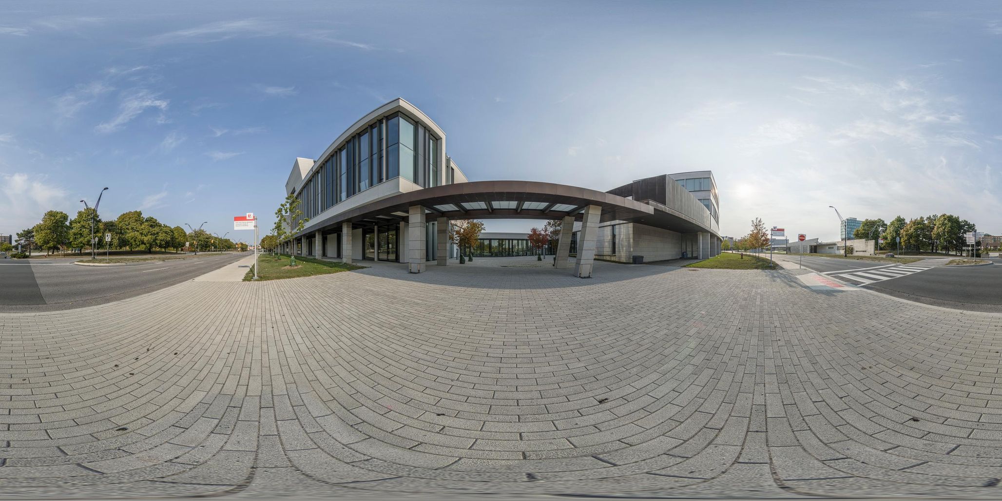 Curved Driveway in Toronto on a Clear Day - HDRi Maps and Backplates